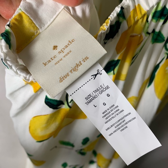 kate spade | Dresses | Nwt Kate Spade Lemon Print Maxi Coverup Dress ...